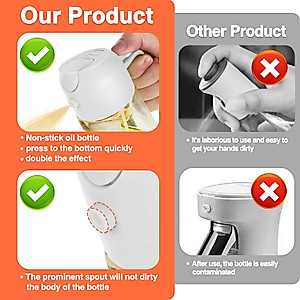 16oz Oil Dispenser Bottle - 2 in 1 Olive Oil Dispenser Bottle for Kitchen, 470ml Olive Oil Bottle,it's perfect for cooking, salads, and BBQs (Black, 1PCS)