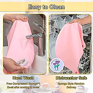 Sdpeia 3 Pack Slow Cooker Liners, Reusable Silicone Crock Pot Liners Fit 7-8 Quarts Crockpot, BPA Free/Leakproof/Slow Cooker Accessories Cooking Liner with Free Cleaning Sponge