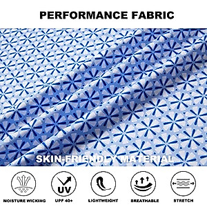 Mens Golf Shirts Dry Fit Short Sleeve Print Moisture Wicking Casual Polo Shirt