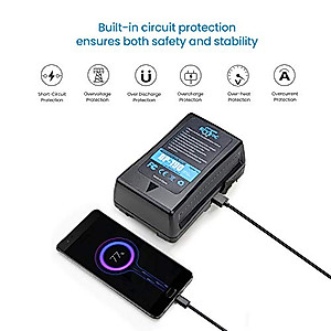REYTRIC 190Wh and 154Wh V Mount/V-Lock Battery Series with Two D-Tap Charger 13400mAh and 10400mAh