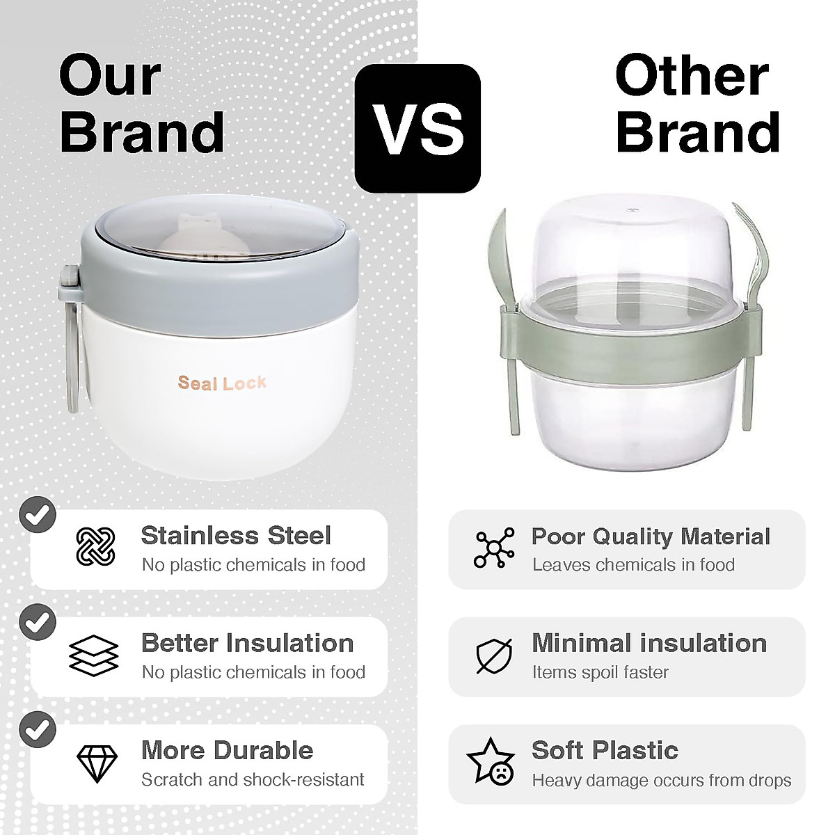 Grehge tainer 20oz Canning Jars Food Storage Containers With Lids Meal Prep Containers Reusable Yogurt Cups Cereal Containers Storage Lunch Box Containers Overnight Oats Containers With Lid (White)