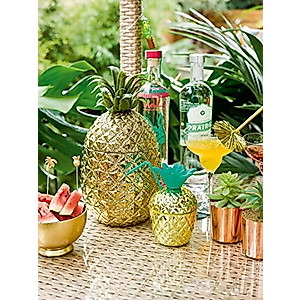 Talking Tables Gold Pineapple Ice Bucket with Lid Premium Drinks Trolley | Retro Bar Accessory | Classy Party Decoration | Elegant Cooler | Ideal Gift for Him or Her, 21.5 x 21.5 x 27 cm