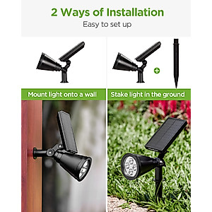 InnoGear Solar Lights for Outside, Solar Lights Outdoor Waterproof Solar Garden Yard Spot Lights Spotlight Pathway Landscape Lighting Wall Light Auto On/Off, Pack of 4 (White)