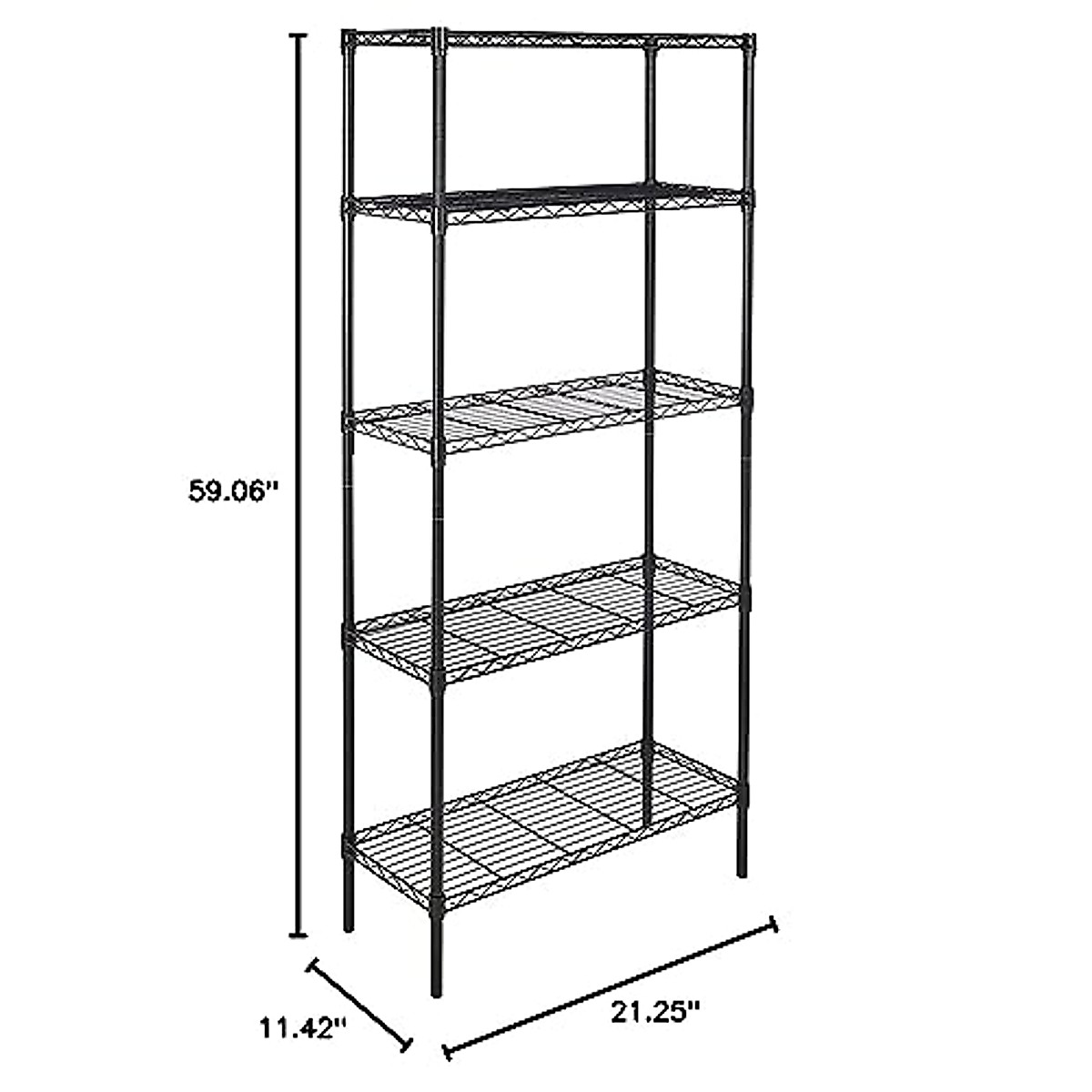 be current 5-Shelf Shelving Storage Units, Adjustable Heavy Duty Metal Shelf Wire Storage Rack for Home Office Garage Kitchen Bathroom Organi Black
