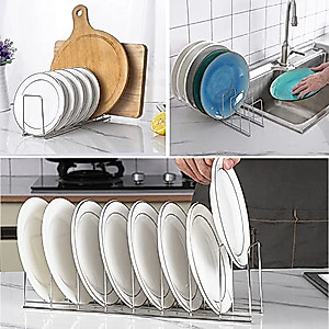 HRAYLTOP Roll Up Dish Drying Rack with Pot Lid Organizer,Plate Holder Rack Over The Sink,Kitchen Foldable Multipurpose Heat Resistant Dish Drainer Rack for Fruits Vegetable and Meat 16.9" x 14.2"