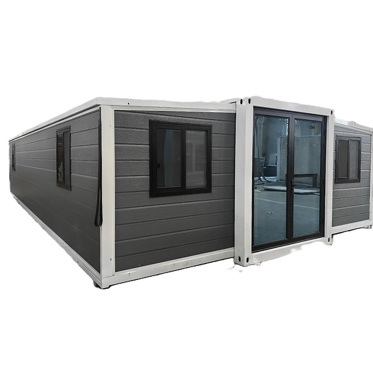 40FT Expandable Mobile House, 3 Bedrooms, Fully Equipped Kitchen with Cabinets, Bathroom with Toilet and Shower. Customizable Prefabricated Portable Home for Adults.