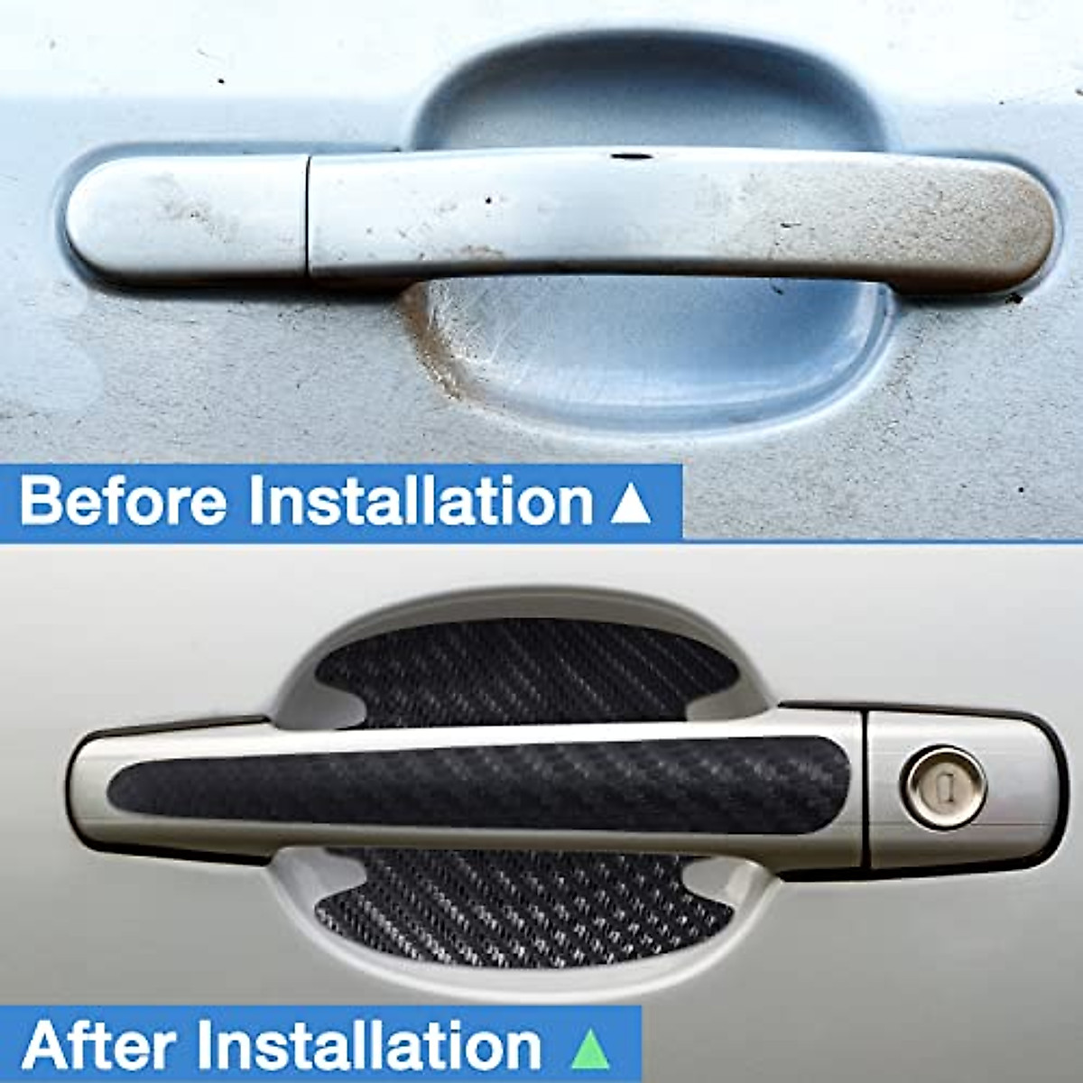 16 Pieces Car Door Handle Scratch Protector Car Door Handle Sticker Cover Scratches Protective Films Car Door Handle Cup Protector Films (Black)