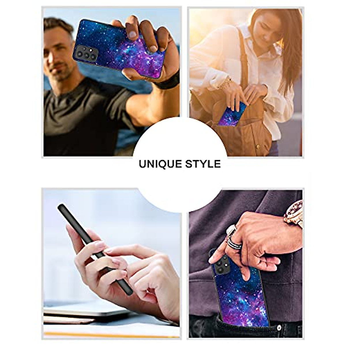 BENTOBEN Galaxy A32 5G Case, Samsung A32 Phone Case, Slim Fit Glow in The Dark Shockproof Drop protective Hybrid Hard PC Soft TPU Bumper Girl Women Boy Cover for 2021 Galaxy A32 6.5 Inch,Nebula/Galaxy