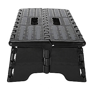 Foldable Step Stool,Portable Sturdy Black Plastic Non-Slip Step Ladder Support Elderly Pregnant and Kids for Kitchen Bathroom Toilet Car Travel