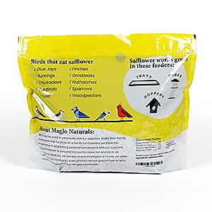 MagJo Naturals Safflower Seeds for Wild Birds (8 lbs) Whole Seeds, USA Farm Direct, Wild Bird Food, Safflower Seed, Safflower Bird Seed, Bird Seed for Weddings