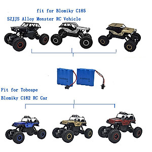 Blomiky 2 Pack 4.8V 700mAH Ni-Cd Battery Pack and 2 USB Charger Cable for SY-E511 RC Excavator C181 C182 C185 1/18 Scale RC Truck C181 Battery & USB 2