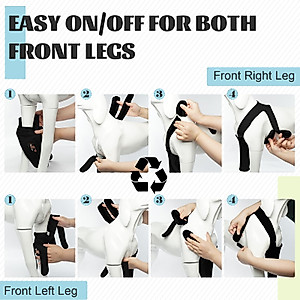 ROZKITCH Dog Surgery Recovery Sleeve Front Right Left Leg, Pet Prevent Licking Wound Elbow Brace Protector, Dog Recovery Suit Cone Collar Alternative for Sprain ACL CCL Arthritis Joint Care Black 2XL