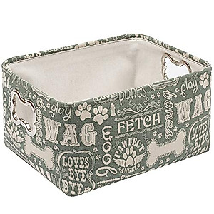 Canvas Storage Basket Toy Bin Organizer with Metal Handles - Idea for Organizing Toy Storage, Baby Toys, Kids Toys, Dog Toys, Baby Clothing, Children Books, Gift Baskets - Green