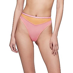 Calvin Klein Women's CK One Sheer Pride High Waist Tanga, Orange Juice, Large