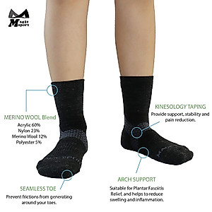 M Magic Sport Morandi Merino Wool Above Ankle Socks, Men and Women, Jogging, Hiking, Cycling (as1, alpha, m, l, regular, regular, Black, M-L)