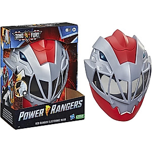 Power Rangers Dino Fury Red Ranger Electronic Mask Roleplay Toy for Costume and Dress Up Inspired by The TV Show Ages 5 and Up