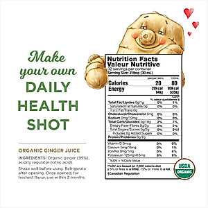 Organic Ginger Juice, 99% Pure Ginger Juice by The Ginger People – Drug Free Digestive Health, Original Flavor, Premium Quality Organic Ginger Juice, 32 Fl oz Bottle (Pack of 1)