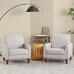 Accent Chair Living Room Chair Versatile Accent Chair for Any Occasion Experience The Comfort Solid Wood Legs and 300lbs Weight Capacity,Light Gray