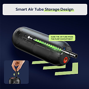 Tire Inflator Portable Air Compressor, Electric Bike Tire Pump with Gauge, Air Pump for Car Tires, 150PSI, Mobile Air Compressor for Car, Motorcycle, Electric Bike, by Woowind