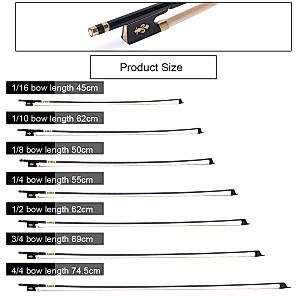 AMZZ 4/4 Professional Carbon Fiber Violin Bow - Performance Grade Violin Accessory for Violinists and Fiddlers of All Skill Levels (Carbon Fiber Bow 4/4 Size)