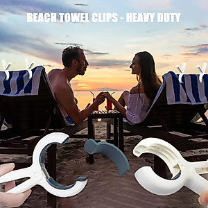 Beach Towel Clips Heavy Duty, Towel Clip for Beach Sun Loungers Pool Chairs Cruise, Large Clothes Pins Windproof Laundry Hanging Pegs Outdoor