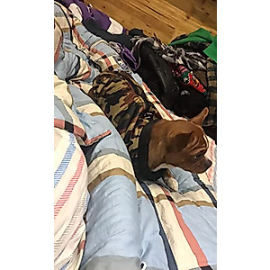 Harikaji Pet Coat,Dog Winter Clothes Warm Padded Pink Camouflage Jacket Soft Sleeveless Vest Winproof Cotton Harness Clothing Small Dog Clothes (Dark Green,L)