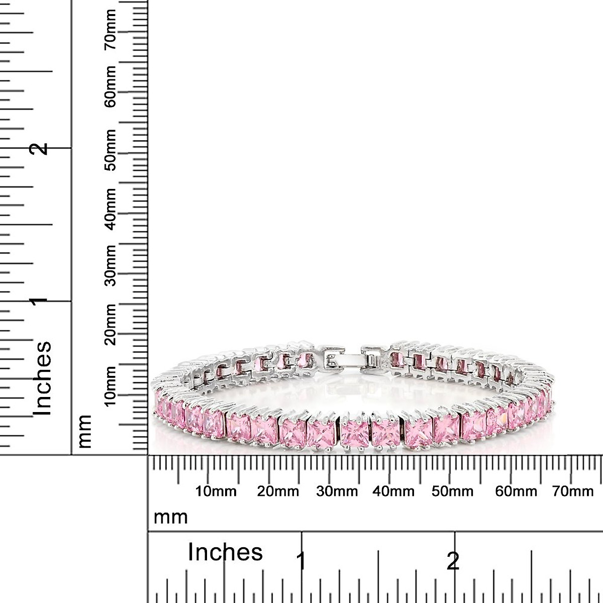 Gem Stone King Princess Cut Cubic Zirconia Classic Tennis Bracelet for Women (15.00 Cttw, 4MM CZ, Size 7 Inch)