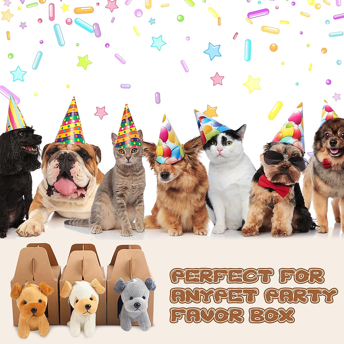 Fainne 24 Pcs Party Favors Boxes Treat Boxes Foldable Gift Boxes Candy Goodie Boxes Decorations Adopt Pet Gift for Birthday Wedding Bridal Shower Party Favors(Blank)