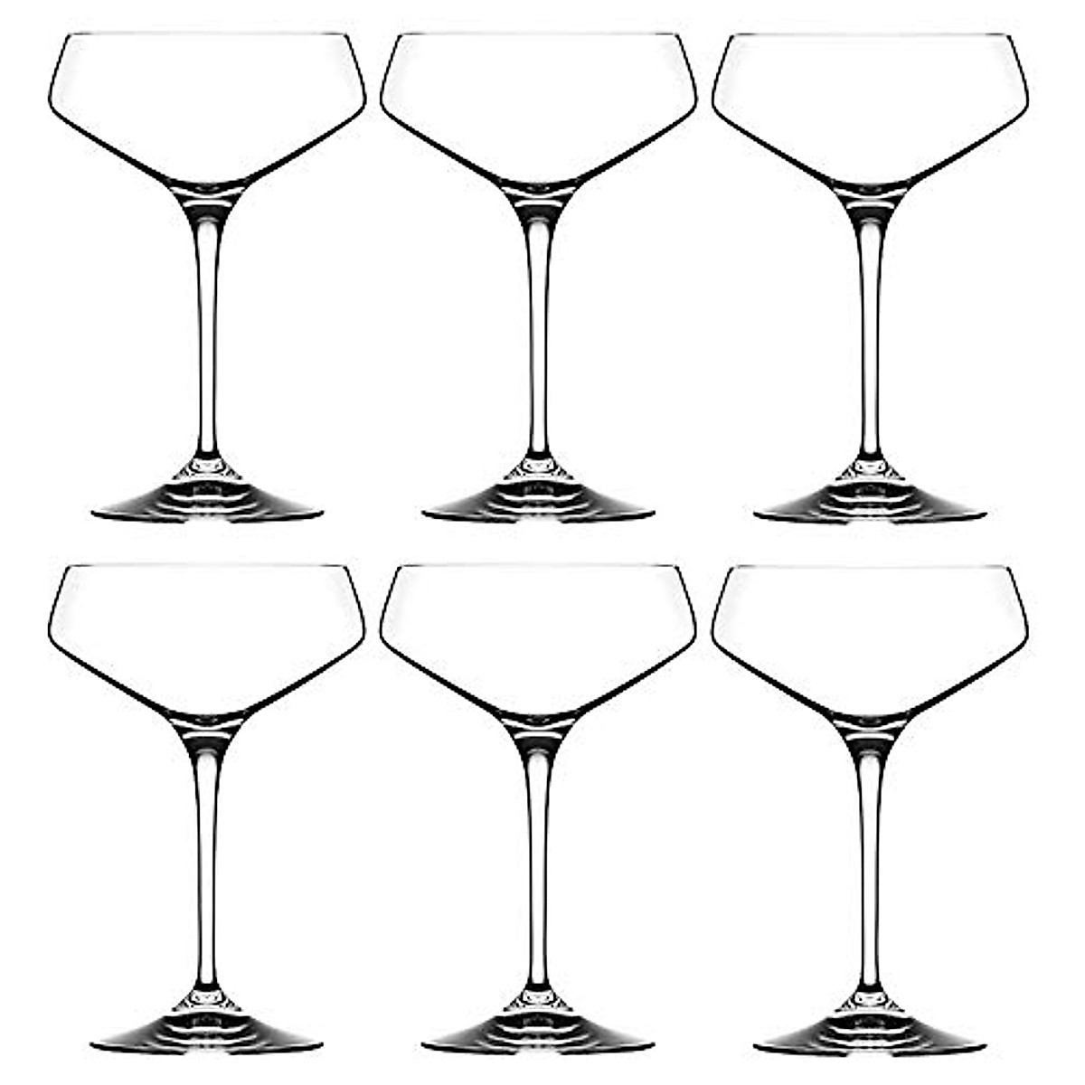 RCR Cristalleria Italiana Aria Collection 6 Piece Crystal Wine Glass Set (Champagne Coupe (11.25 oz))