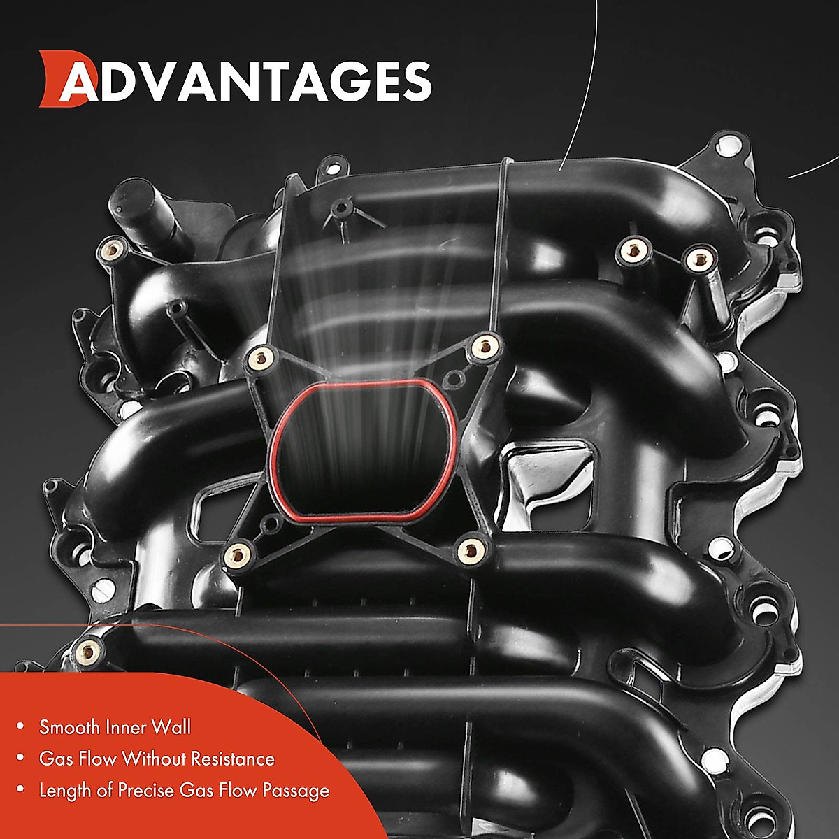 A-Premium Upper Intake Manifold with Gaskets Compatible with Ford Crown Victoria 96-00, Mustang 96-98, Thunderbird 96-97 & Lincoln Town Car 96-00 & Mercury Grand Marquis 96-00, Cougar 96-97, 4.6L V8