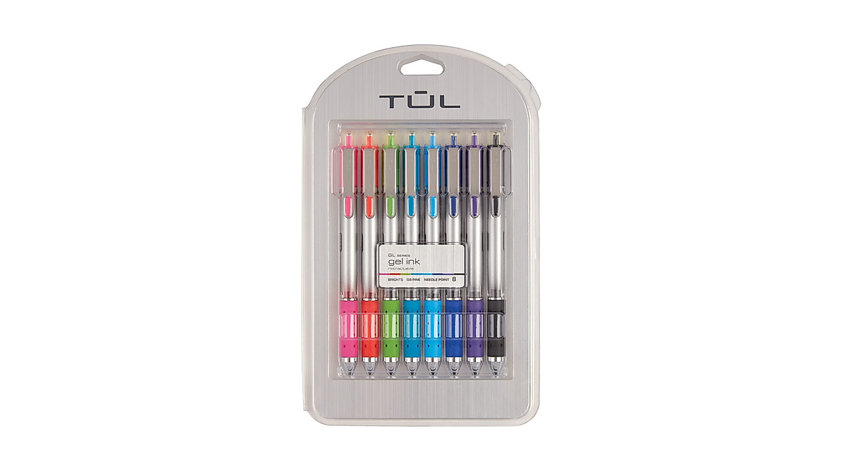 TUL Retractable Gel Pens - 8 Pack, Precise 0.5mm, Bright Colors
