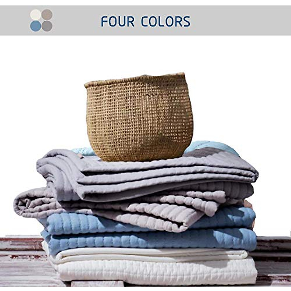 KASENTEX Quilt Mini Set-Stone Washed-Super Soft Bedspread-Light Weight-White Down Alternative Microfiber Fill-Machine Washable-Solid Colors, Full/Queen +2 Shams, Camel