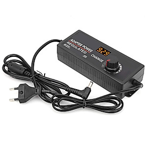 Power Supply Adapter, Power Regulator Adapter Input AC 110-240V Output DC 9‑24V 5A Adjustable Power Switching (US Plug)
