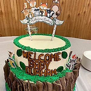 Woodland Baby Shower Cake Topper, Woodland Welcome Baby Topper, Woodland Animals, Baby Shower Decoration