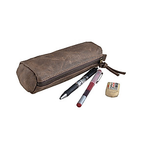 Gootium Vintage Waxed Canvas Pencil Case Organizer For Artists, 7"x2"x2.5"