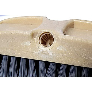 GUTTER MASTER GutterMaster GM-214P-8 Grey 8 Inch Oblong Medium Stiff Flow Through Floor and Deck Scrub Brush Head
