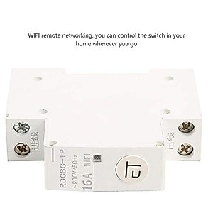 Smart Breaker 1P AC230V IP20 Intelligent Circuit Breaker Remote Control Miniature Circuit Breakers Switch Overload for Distribution Box (1P 16A)