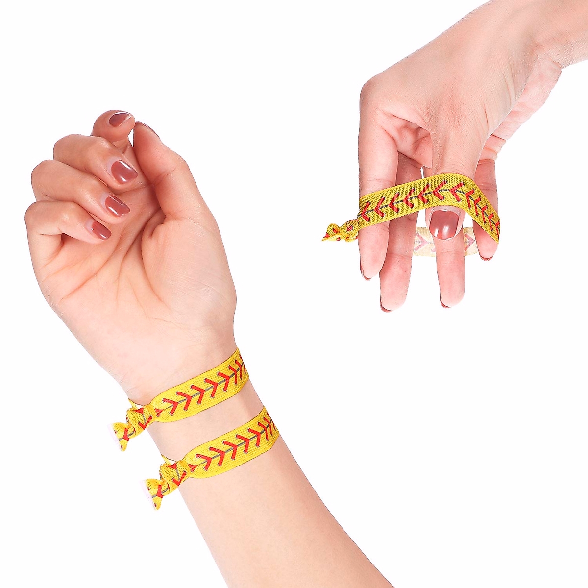 24 Pieces Softball Baseball Hair Ties Sports Elastic Headband Hair Accessories for Team Girls Players Gifts