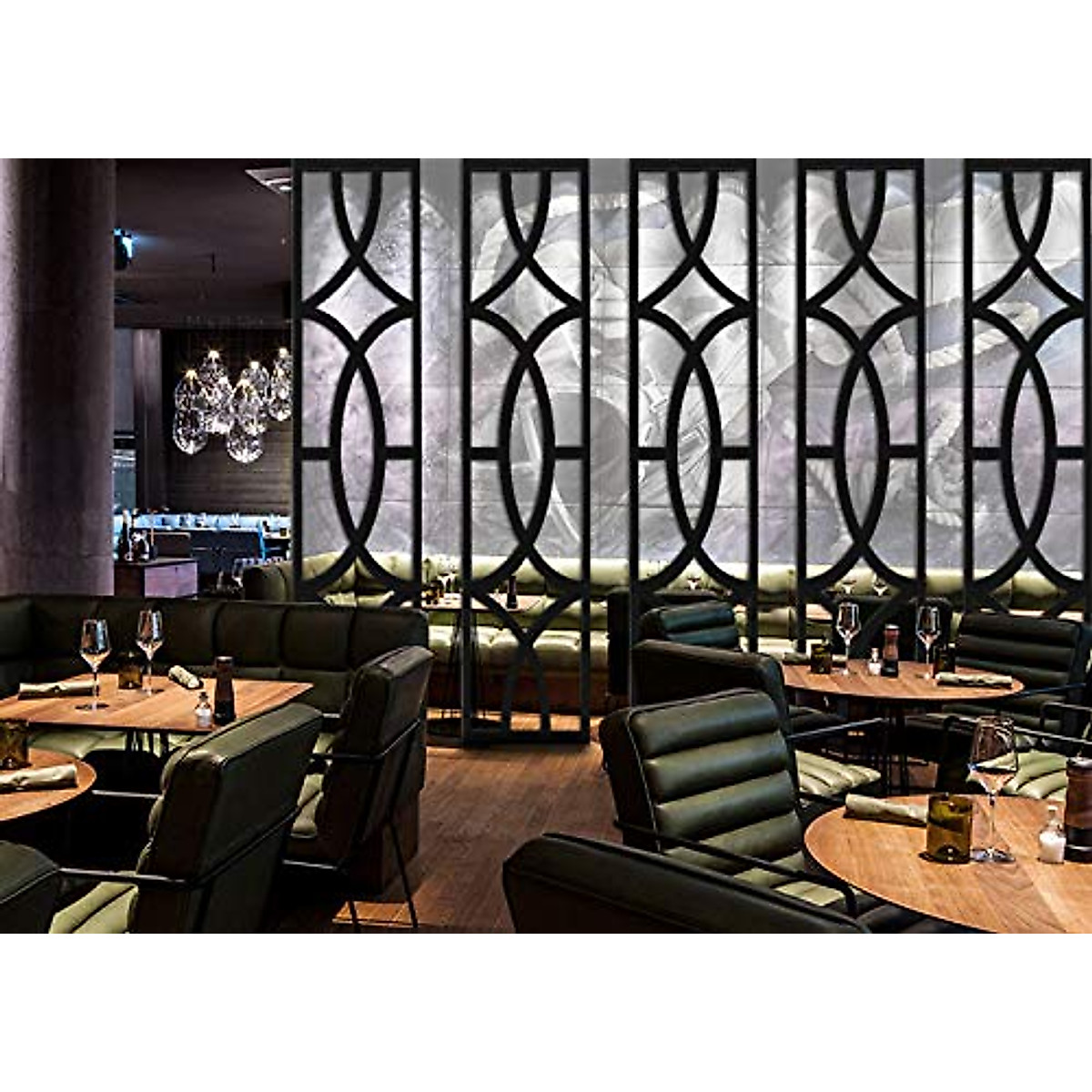 Screen Gems Savoy Screen SG-281-84" x 84" Room Divider, Black