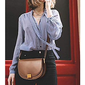 YXBQueen Crossbody Bags for Women Small Leather Saddle Purse and Satchel Handbags Beige