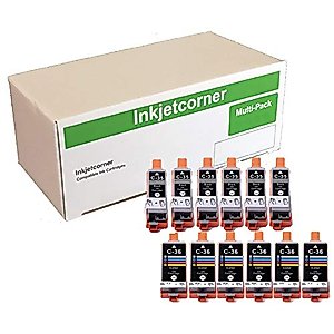 Inkjetcorner Compatible Ink Cartridge Replacement for PGI-35 CLI-36 for use with iP100 iP110 TR150 Printer (6 Black 6 Color, 12-Pack)
