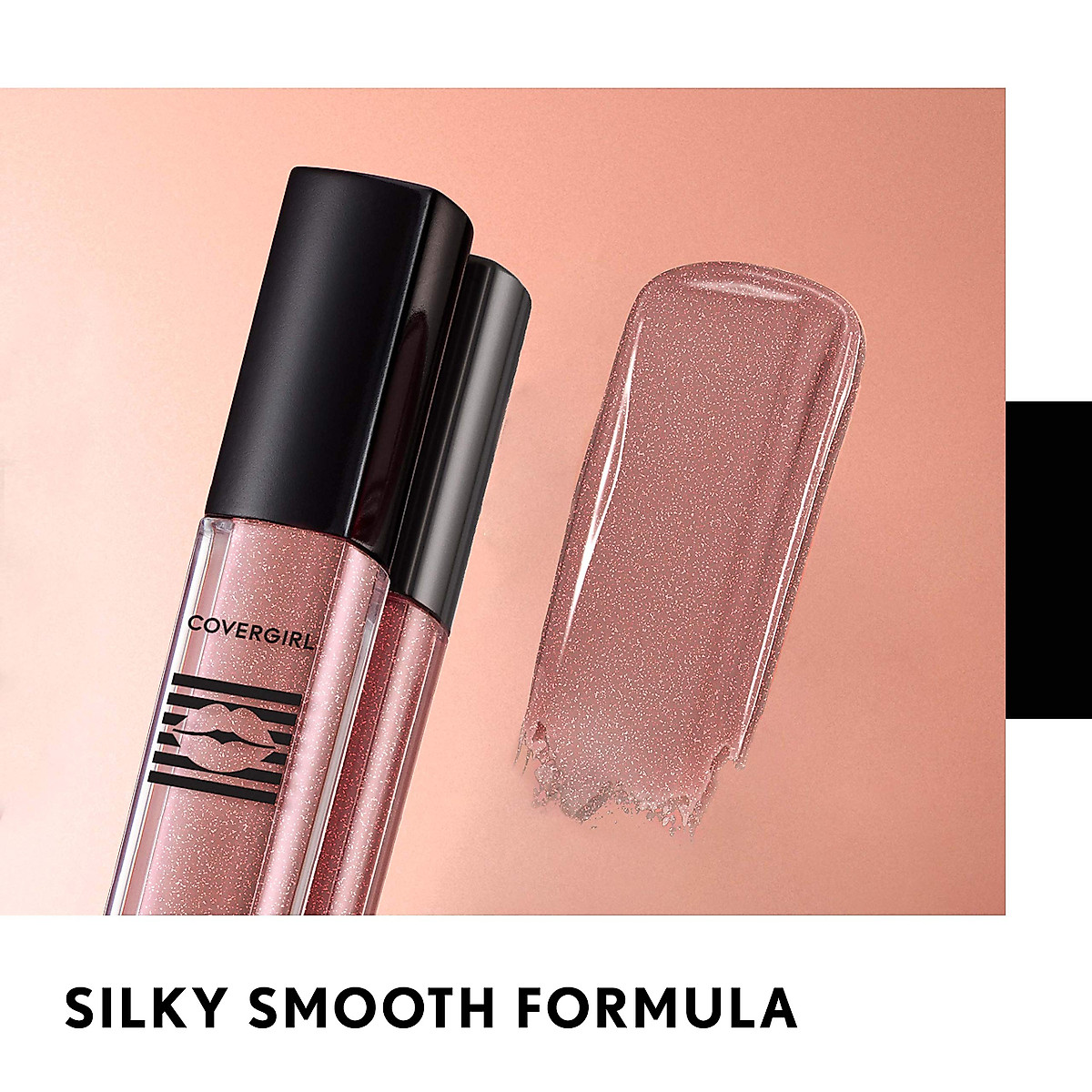 COVERGIRL Exhibitionist Lip Gloss, Short Change, High-Glossy, Cream, 0.99 Fl Oz, Shiny Pink Lip Gloss, Moisturizing Lip Gloss, Intense Hydration, Vibrant, Luscious