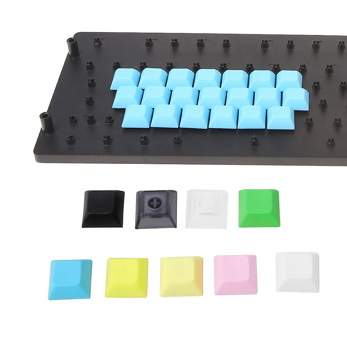 Y-QUARTER PBT Keycaps DSA 1u Blank Printed Keycaps for Gaming Mechanical Keyboard,Suit for Game Lover Gifts, Multicoloured, one size