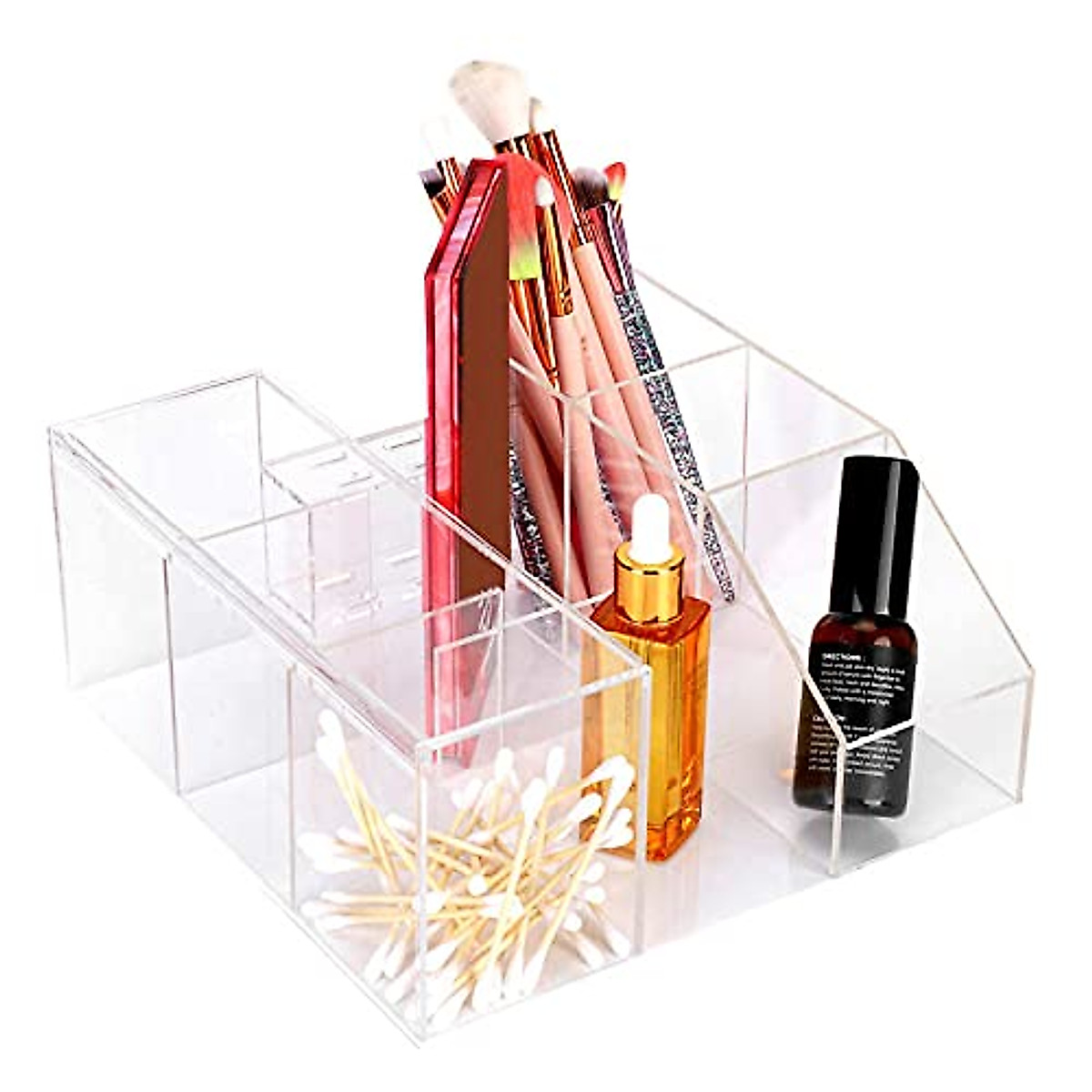 Eyelash Beauty Organizer, Acrylic Eyelash Grafting Tool Storage Beauty Tool W/Tweezers Holder Display Boxes for Home Eyelash Salon (Transparent)
