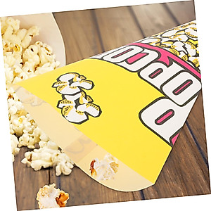 SECFOU 500 Pcs Triangle Paper Popcorn Bag Red Paper Bags Cone Popcorn Bag Cookie Containers Cardboard Popcorn Boxes Popcorn Food Bags Pink Paper Bags Food Cone Open Top Popcorn Bucket