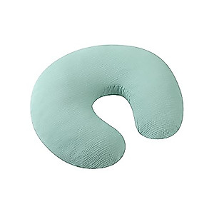 Muslin Nursing Pillow Cover Soft 100% Cotton Feeding Pillow Slipcover Fits Standard Infant Nursing Pillow or Positioner for Boy and Girl, Green
