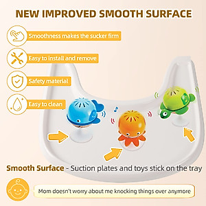 Baby High Chair Tray Compatible with Stokke Tripp Trapp Chair, with Smooth Surface Provides Suction Plates with More Suction Power