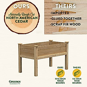 Greenes Fence RCEV2448 Fence Elevated Garden Bed, 48" L x 24" W x 31", Cedar