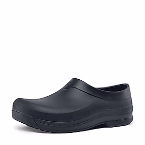 Shoes for Crews Radium, Men's, Women's, Unisex Work Clogs, Slip Resistant, Water Resistant, Black, Men's 10 Women's 12