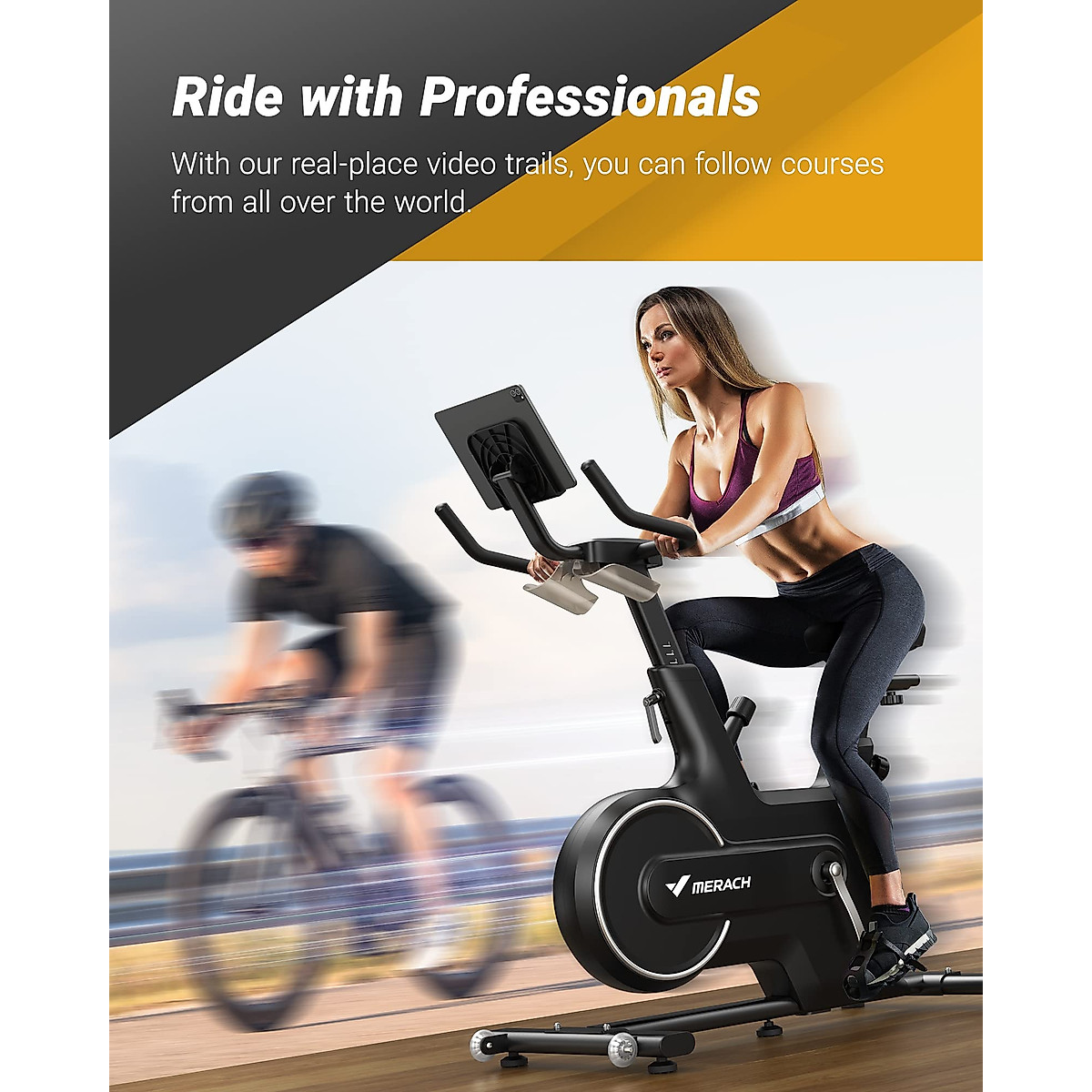 MERACH Indoor Cycling Bike, Exercise Bike for Home with Magnetic Resistance, Bluetooth Stationary Bike, Tablet Holder, CC
